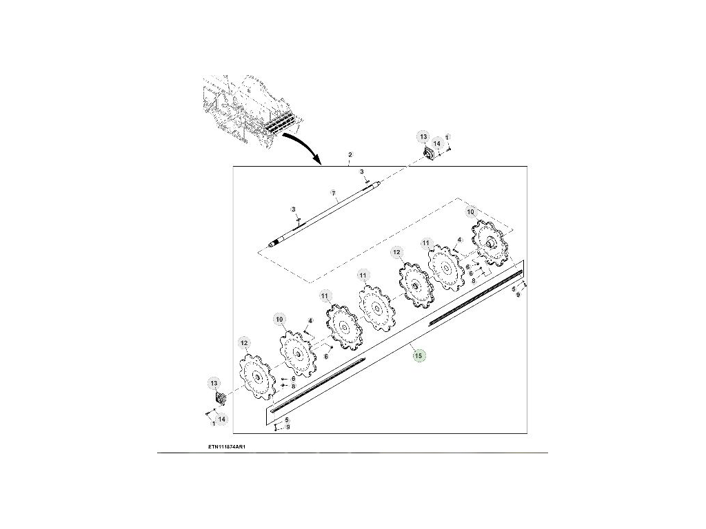 Batte pour moissonneuse-batteuse JOHN DEERE AZ58905 adaptable