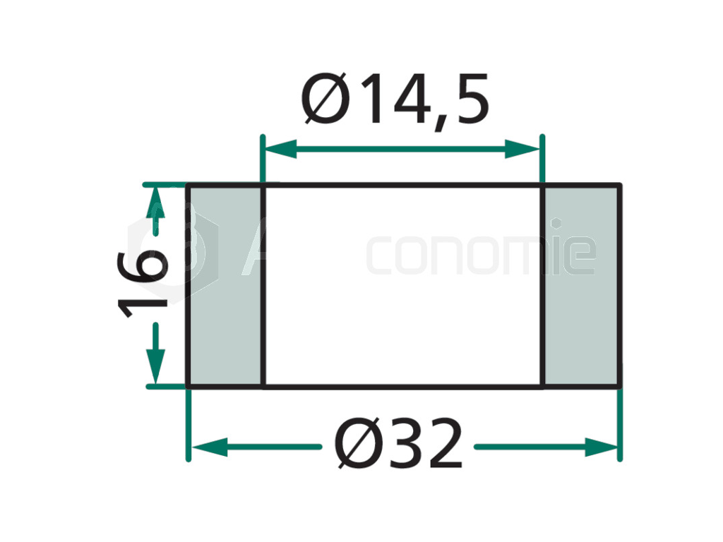Casquillo distanciador 32 x 16 mm para trituradora AGROMEC 3000598 ...