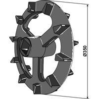 Roue crosskill Ø350mm pour rouleau MASCHIO F20020154 adaptable