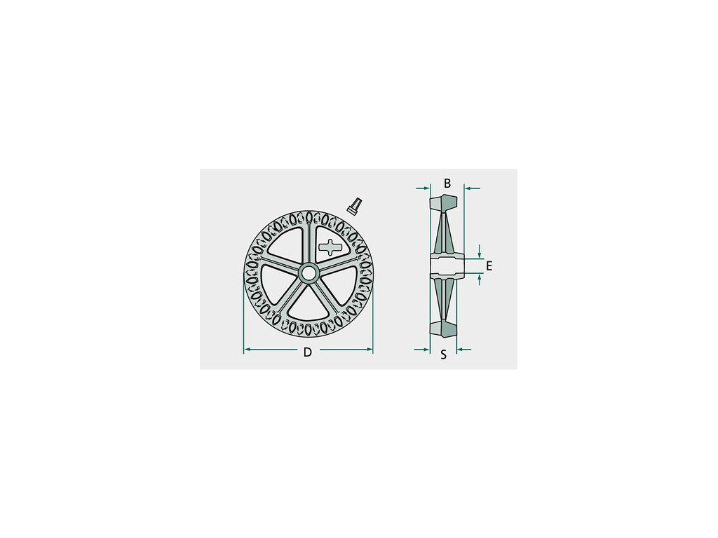 Roue crosskill Ø 350 mm pour rouleau émotteur adaptable