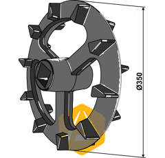 Roue crosskill Ø 350 mm pour rouleau MASCHIO F20020154 adaptable