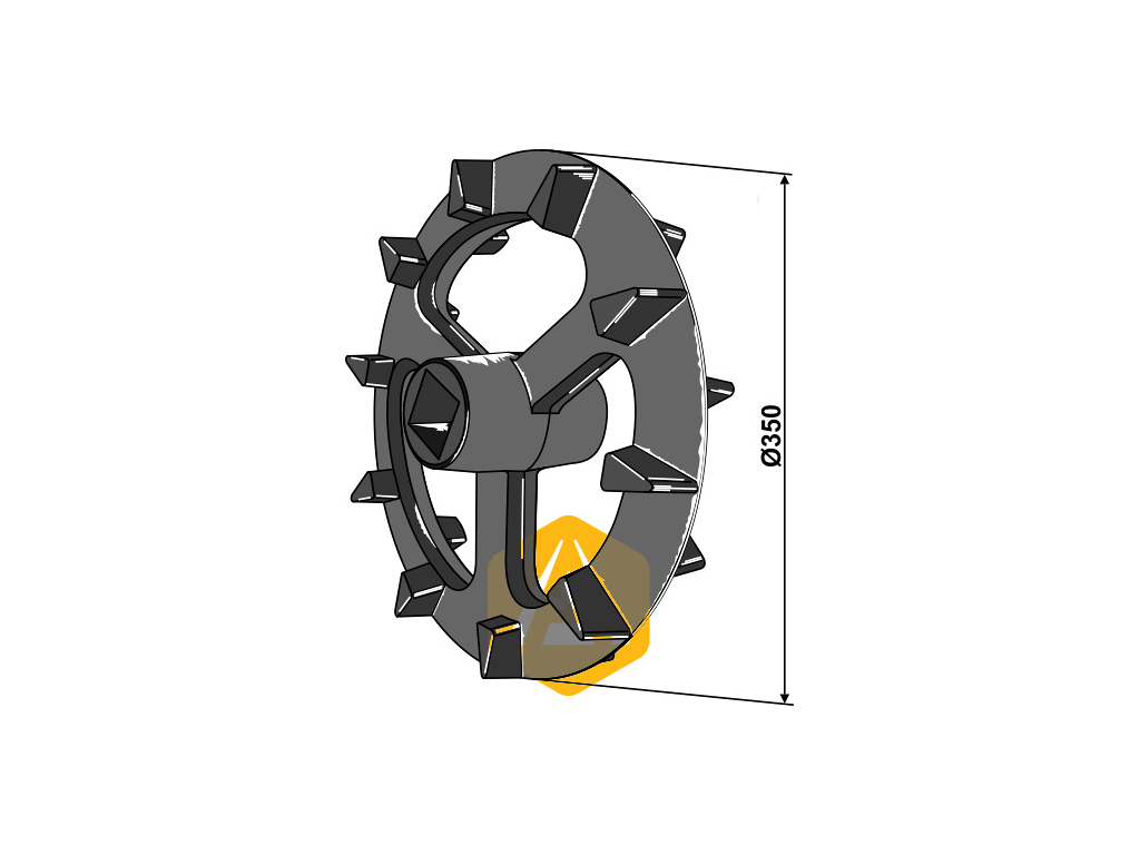 Roue crosskill Ø 350 mm pour rouleau MASCHIO F20020154 adaptable