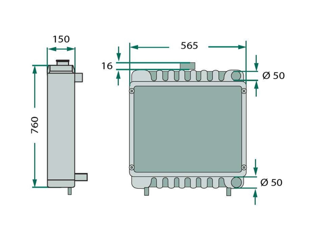 Radiador para tractor CASE IH|NEW HOLLAND 87352191 adaptable
