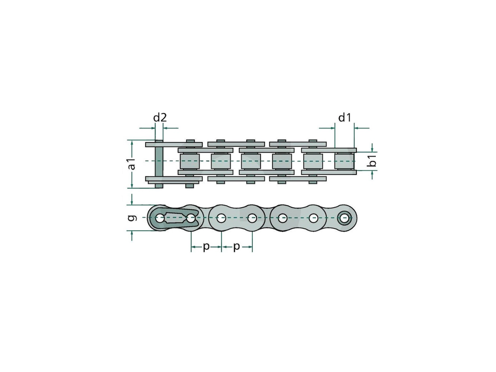 Chaine simple à rouleaux 12 A-1 pour JOHN DEERE AP22460 adaptable
