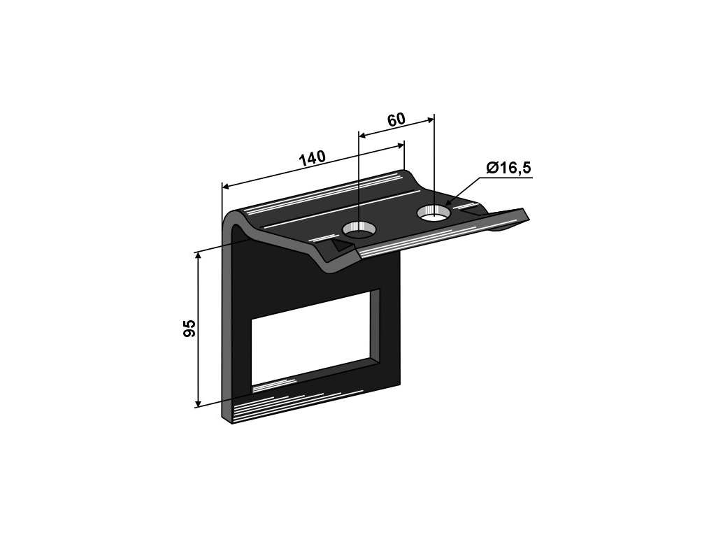 Bride de fixation 80 x 80 mm pour dent adaptable | En stock