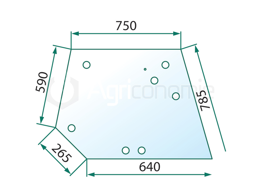 Luna trasera de máquina agrícola MASSEY FERGUSSON 3821485M1 adaptable