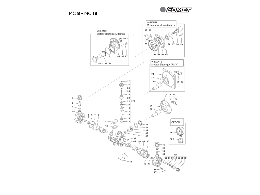Pompe pulvérisateur - 10,7 l/min - COMET MC18