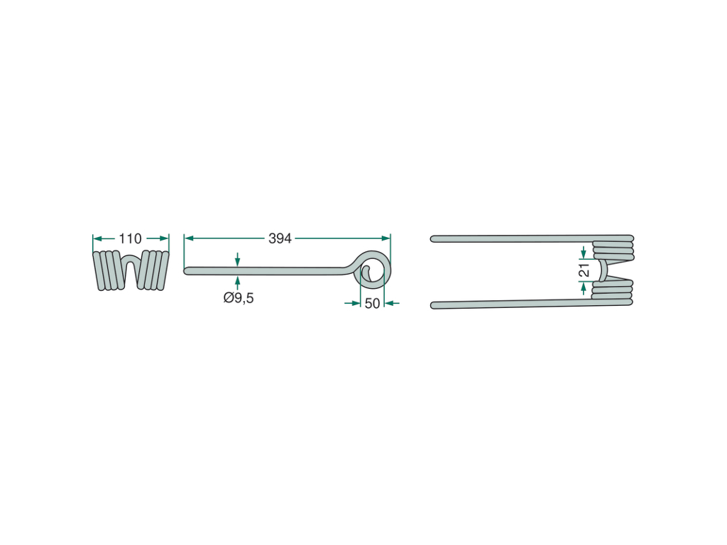 Dents pour faneuse KUHN 57609000 adaptable