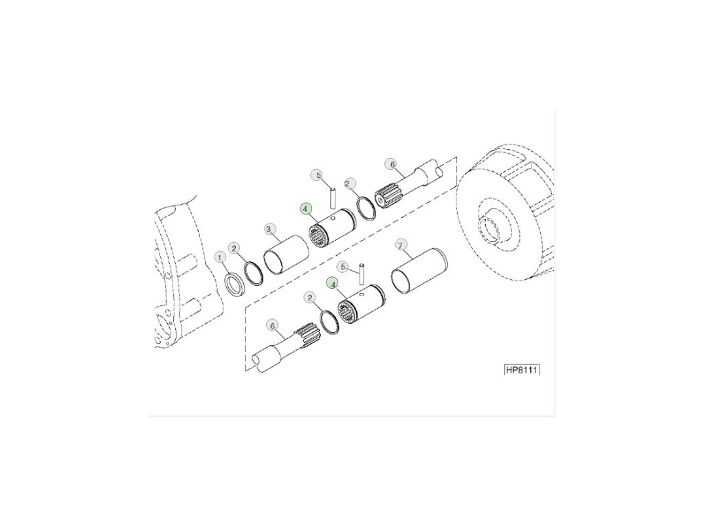 Acoplamiento de eje reductor estriado para cosechadora JOHN DEERE ...